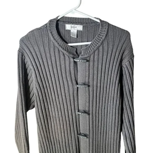 KIKIT | Sweaters | Kiki Maurice Sasson Longgray Cable Knit Sweater Coat ...